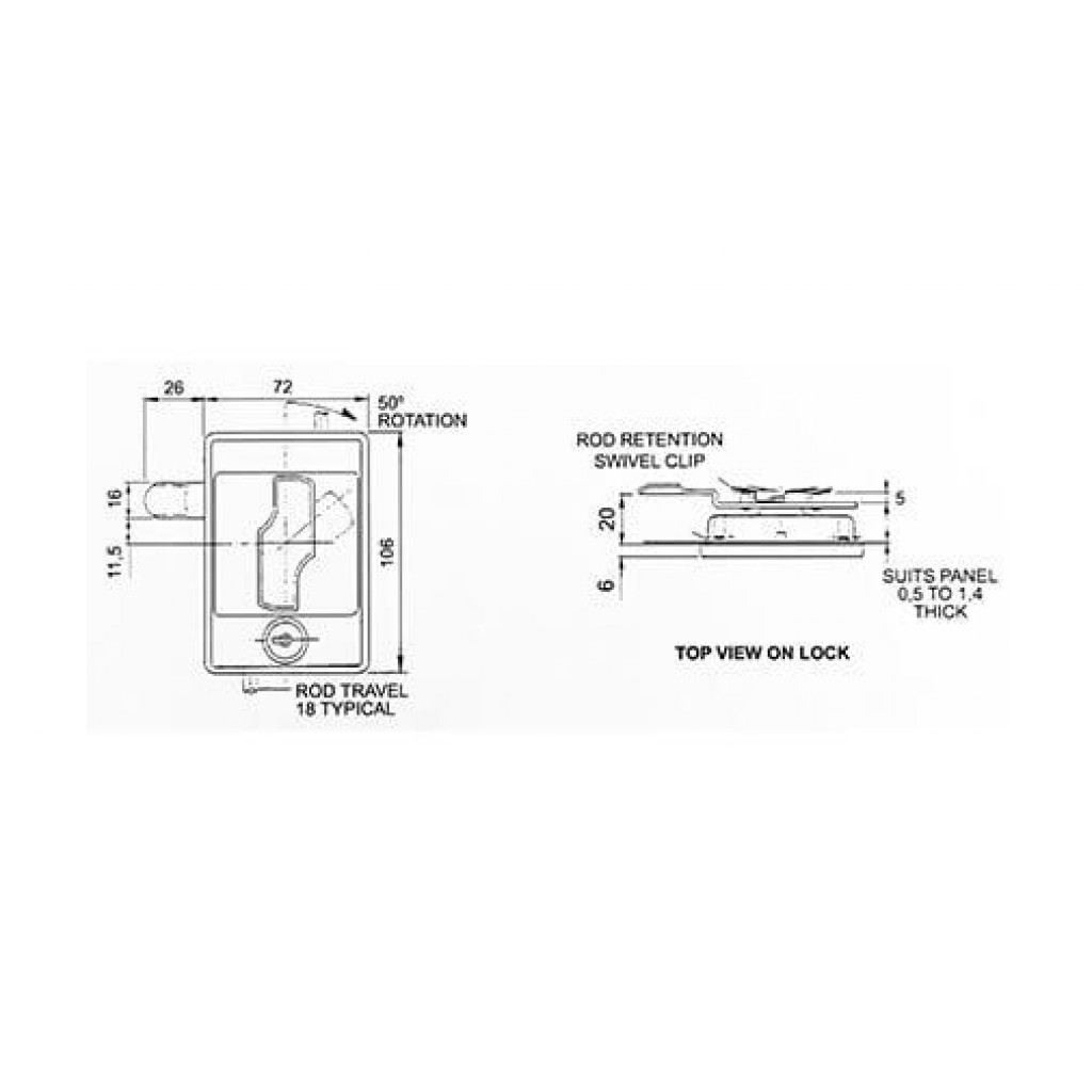 Recessed Metal Lock - Schutties Fasteners