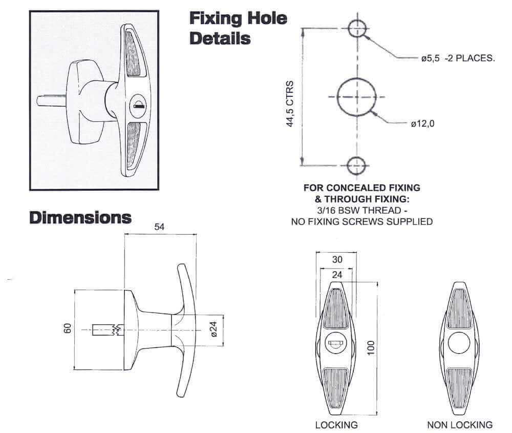 Large ‘T’ Handle - Schutties Fasteners